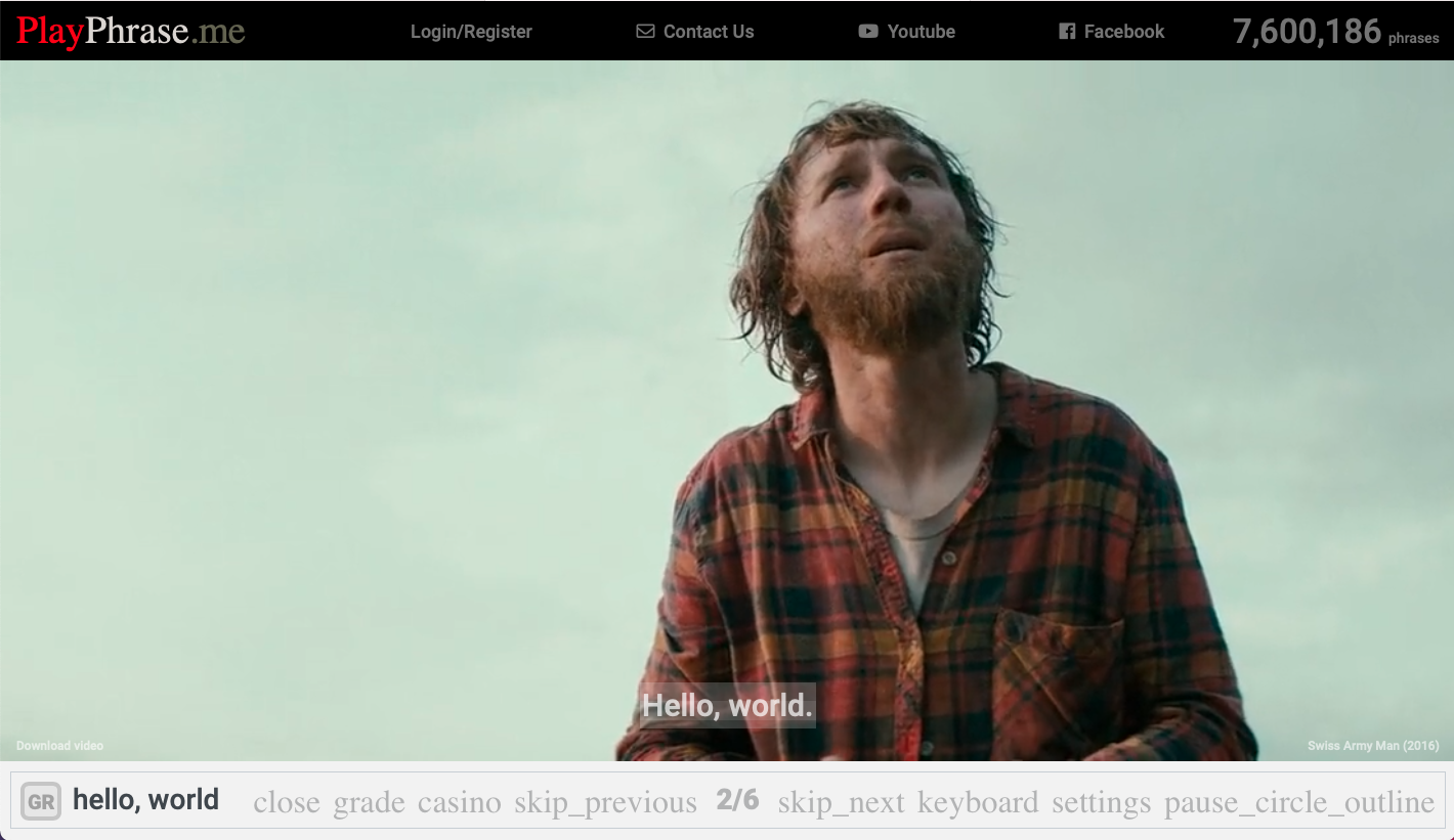 موقع PlayPhrase me لتطوير اللغة من مقاطع صوتية من الأفلام والمسلسلات - تعليم اللغة الإنجليزية